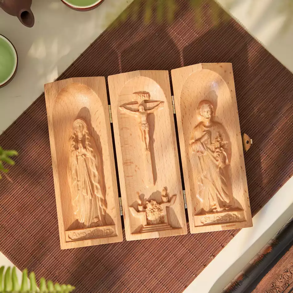 A set of Catholic mini wooden altars