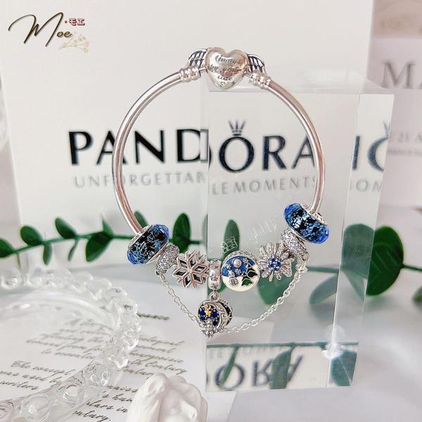 LT302 - Vòng pandora xanh bông hoa tuyết Trang sức Moe