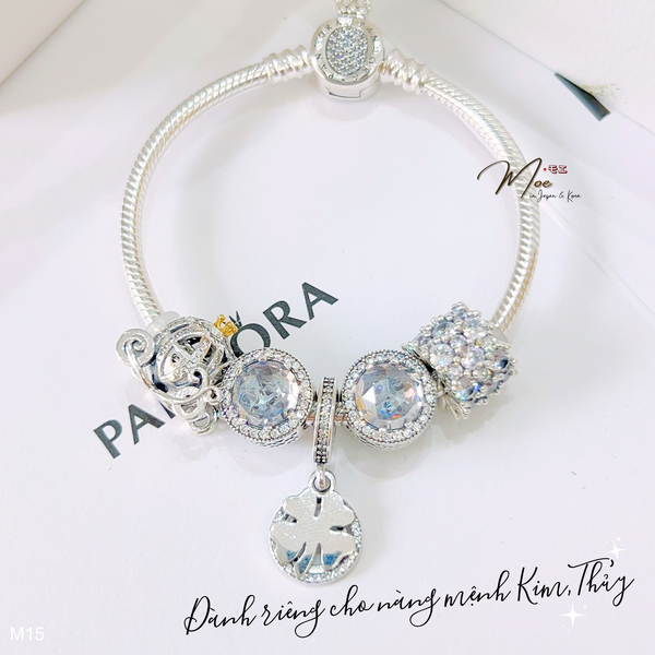 LT360 - Vòng Pandora xanh cỏ 4 lá xích đu Trang sức Moe